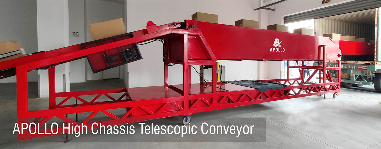High Chassis Telescopic Belt Conveyor For Dockless Warehouse Loading or Unloading | APOLLO